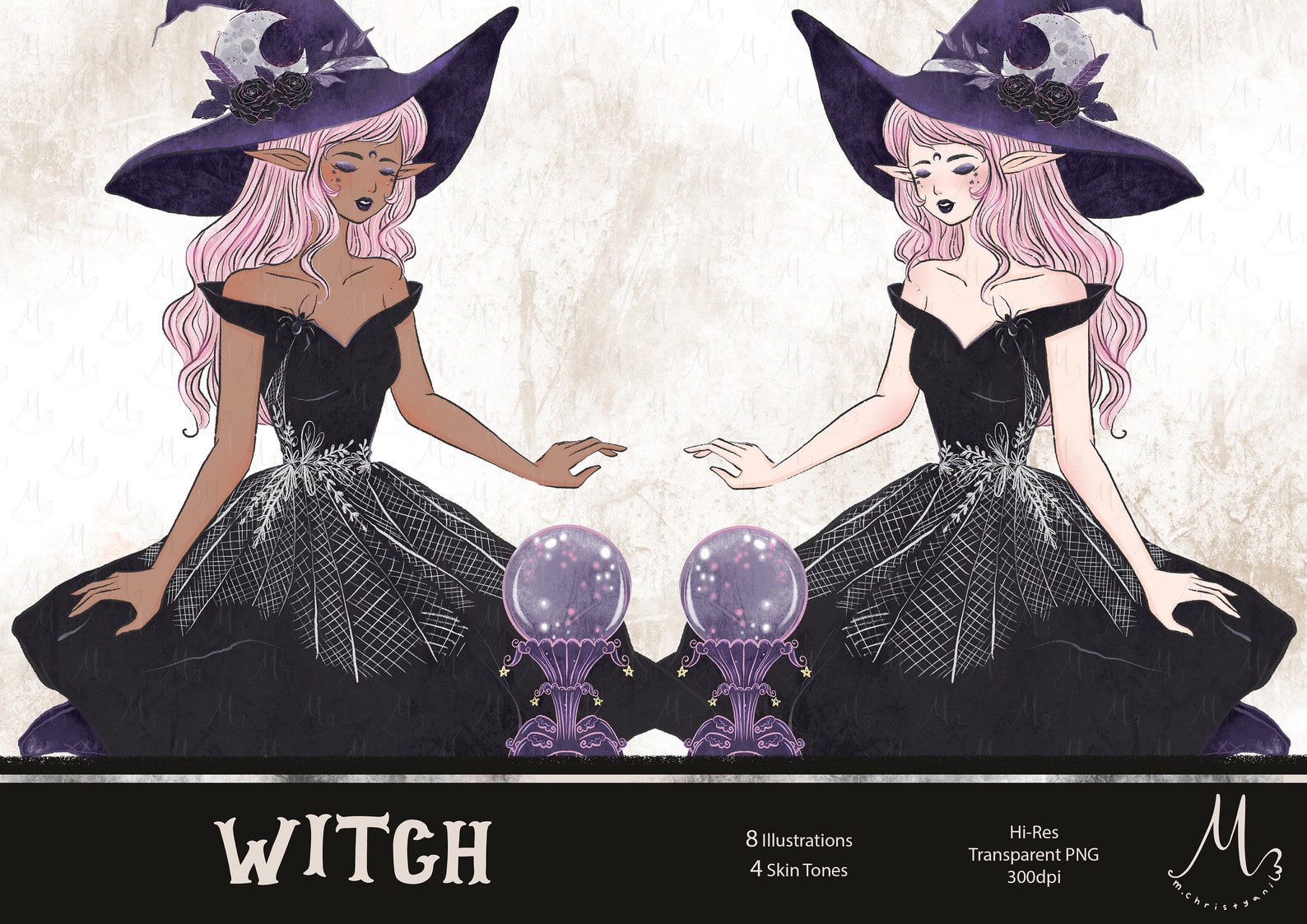 Witch Clip Art - Halloween Clipart - Planner Clipart - Planner Stickers ...