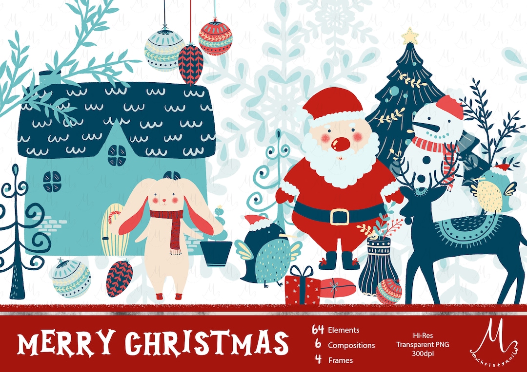 Christmas Elements Clip Art-holiday Clipart-clipart-planner Stickers ...