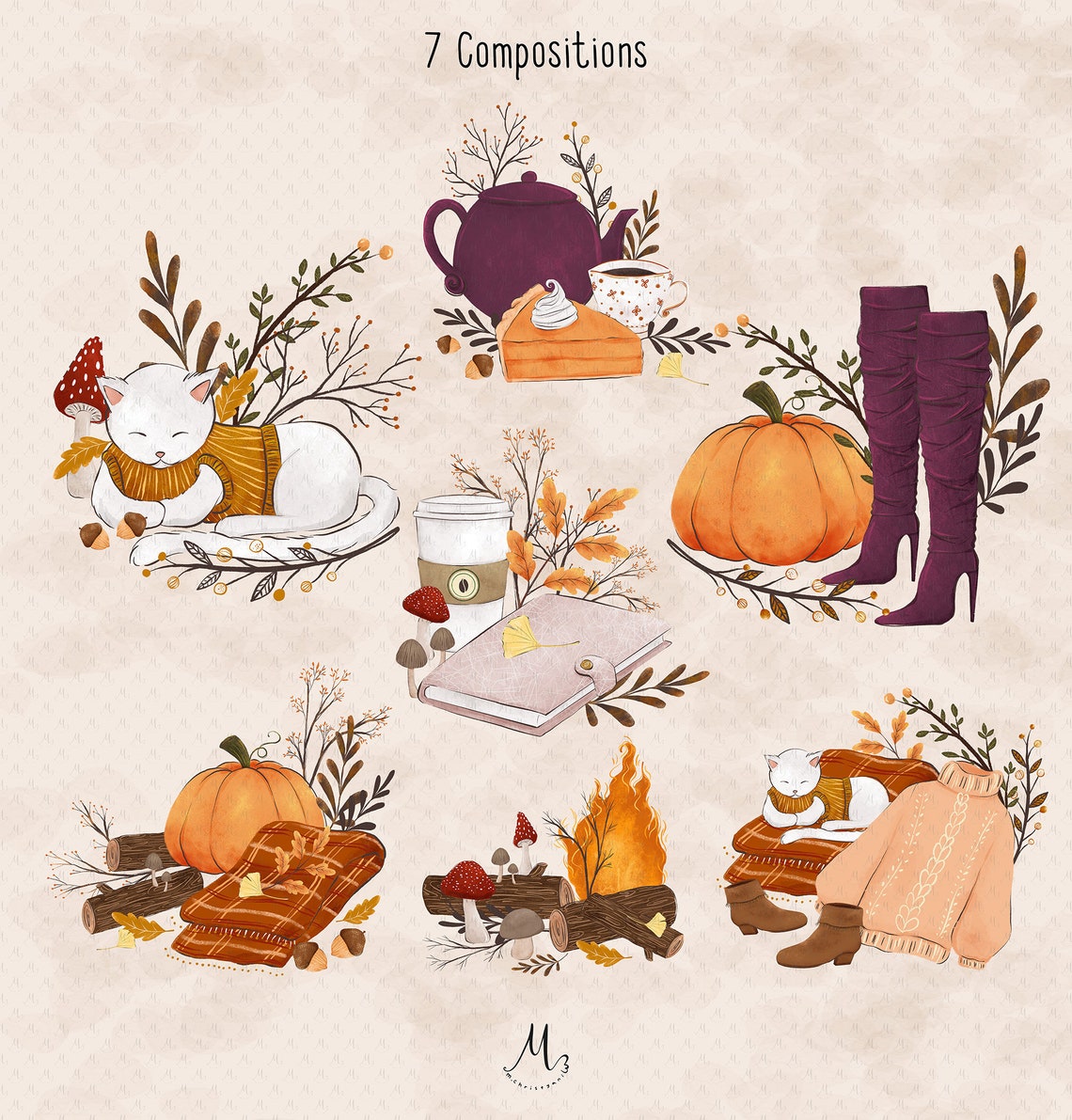 Fall Elements Clip Art Fall Clipart Planner Clipart Planner Stickers ...