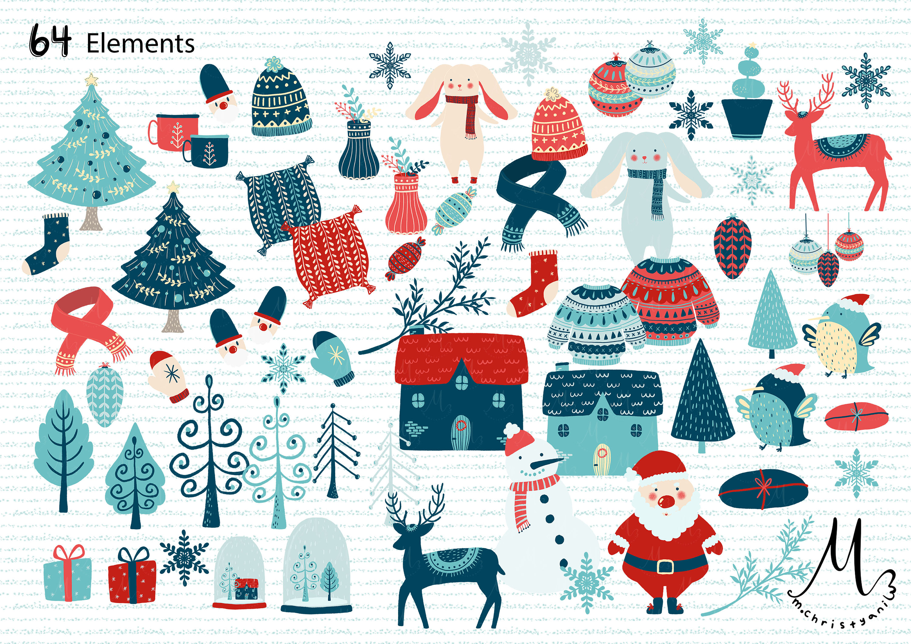 Christmas Elements Clip Art-holiday Clipart-clipart-planner - Etsy