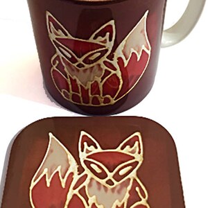 Cute Fox Ceramic Mug OR Foxy Mug and Coaster Box Set - Wildlife Coffee ...