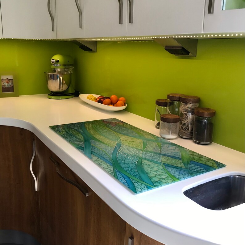 Stunning Extra Large Green Glass Counter Saver Green Mint - Etsy UK