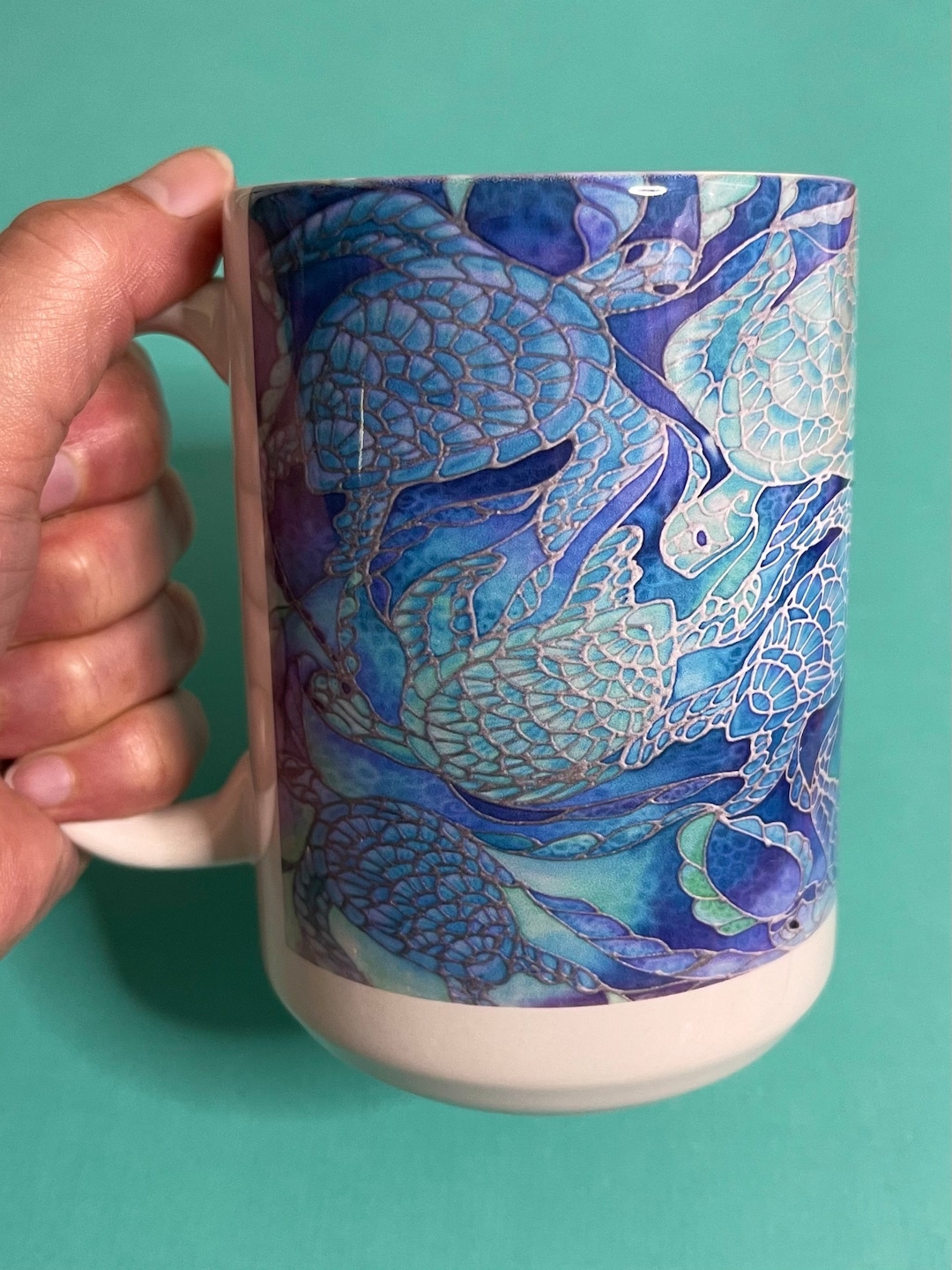 Blue Aqua Turtles Tea Coffee Mug in Extra Large & Regular Sizes, Add ...