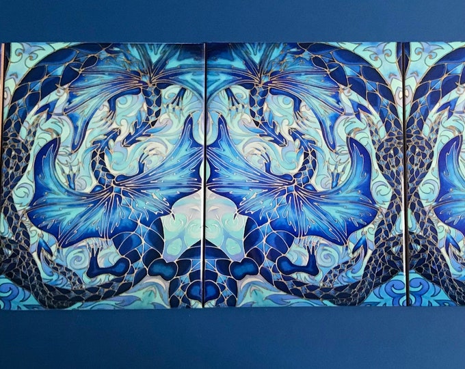 Emerald Green 4celtic Dragon Ceramic Tile - Etsy