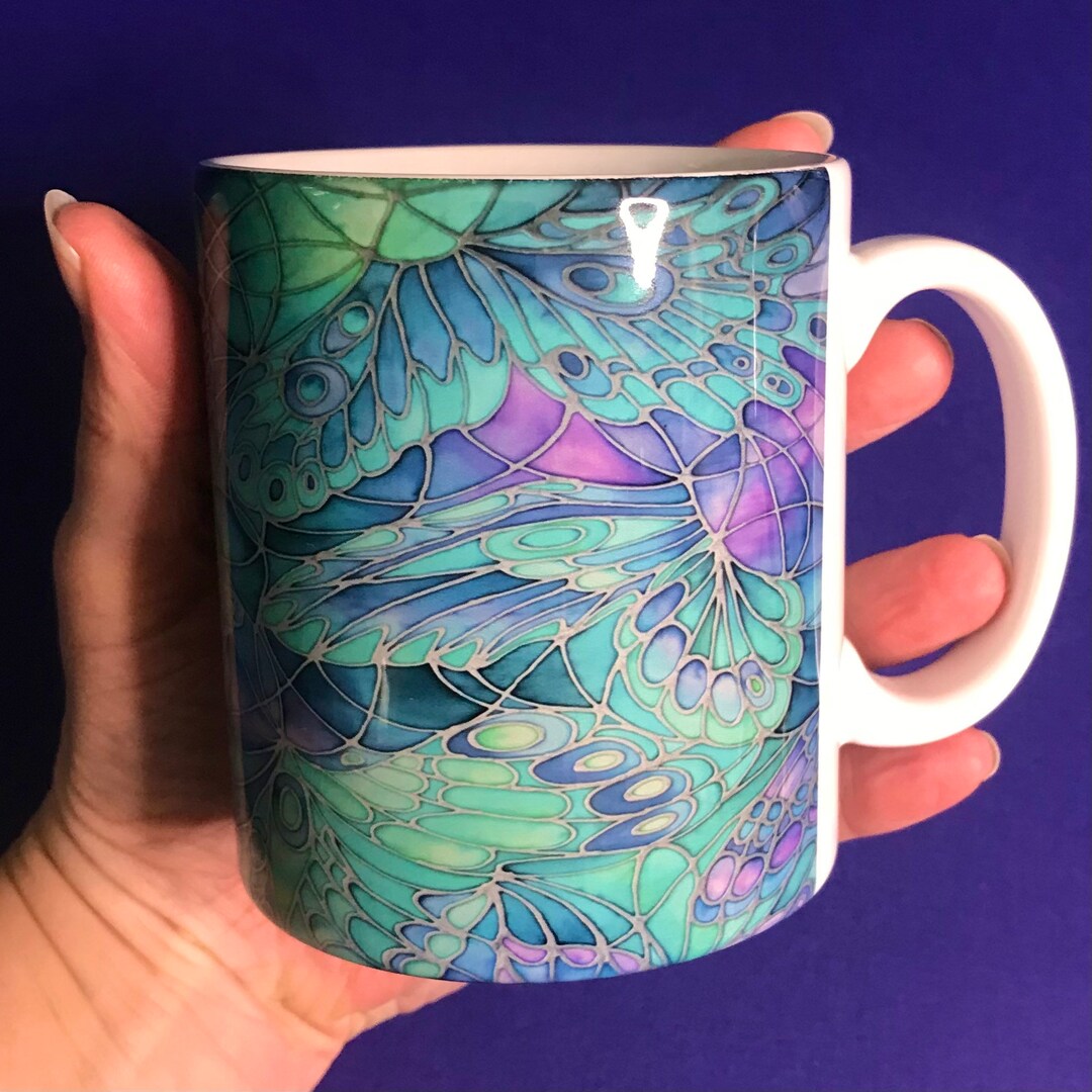 Pastel Butterfly Coffee Mug OR Turquoise Butterflies Mug and Coaster ...