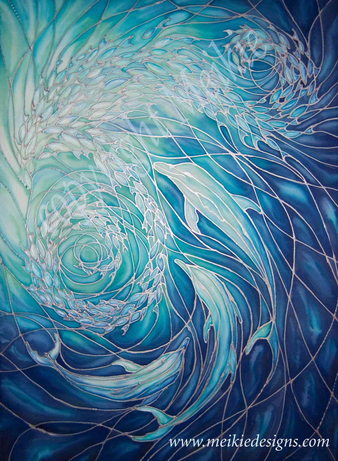 Blue Green Dolphin Bathroom Decor - Ocean Sealife UNMOUNTED Print ...