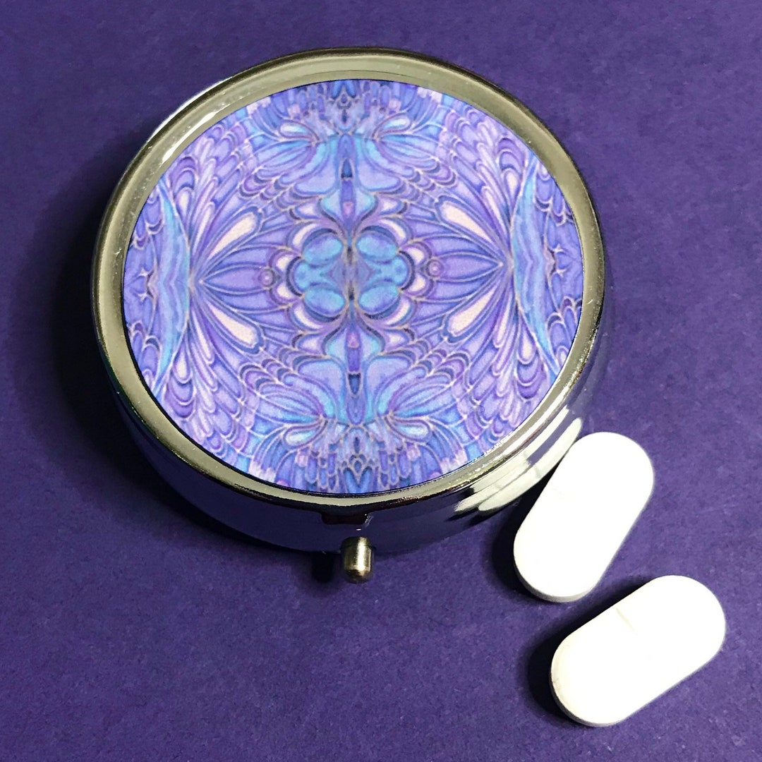 Blueberry Butterfly Pill Container - Small and Beautiful Pocket Pill ...