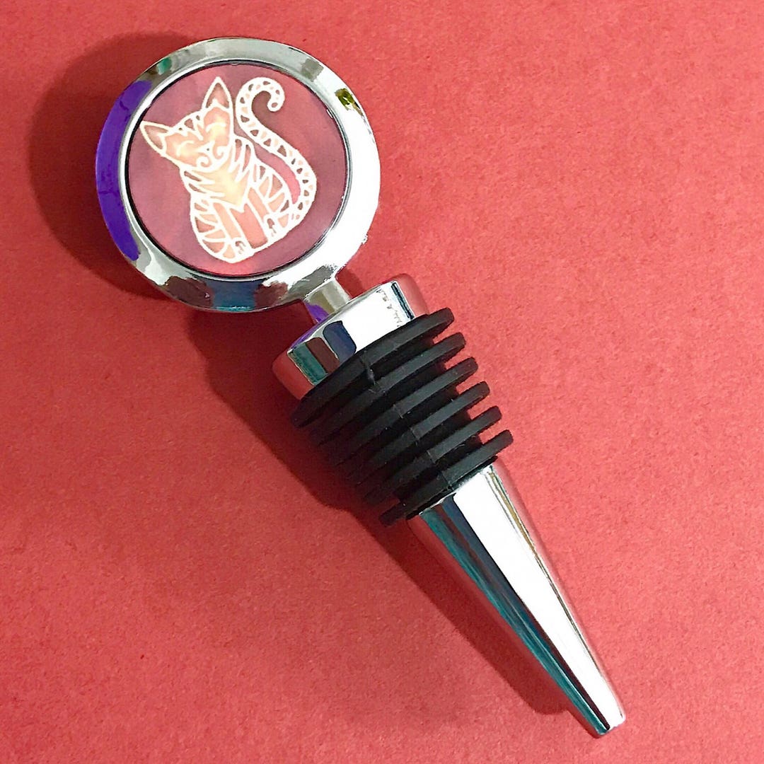 Ginger Pussy Cat Wine Bottle Stopper - Tabby Cat Wine Bottle Bung ...