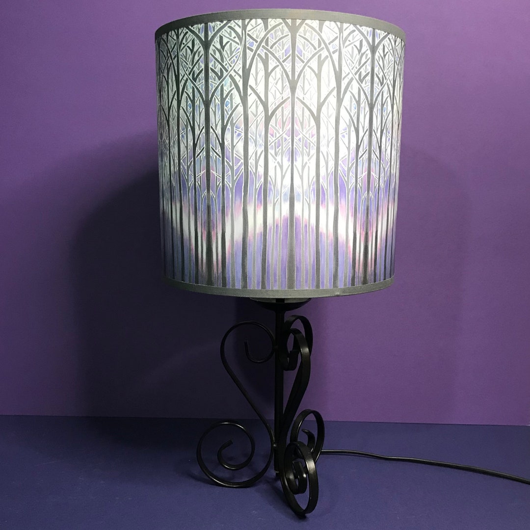 Misty Trees Table Lamp Shade - Tree Branches Art Lampshade - Calming ...