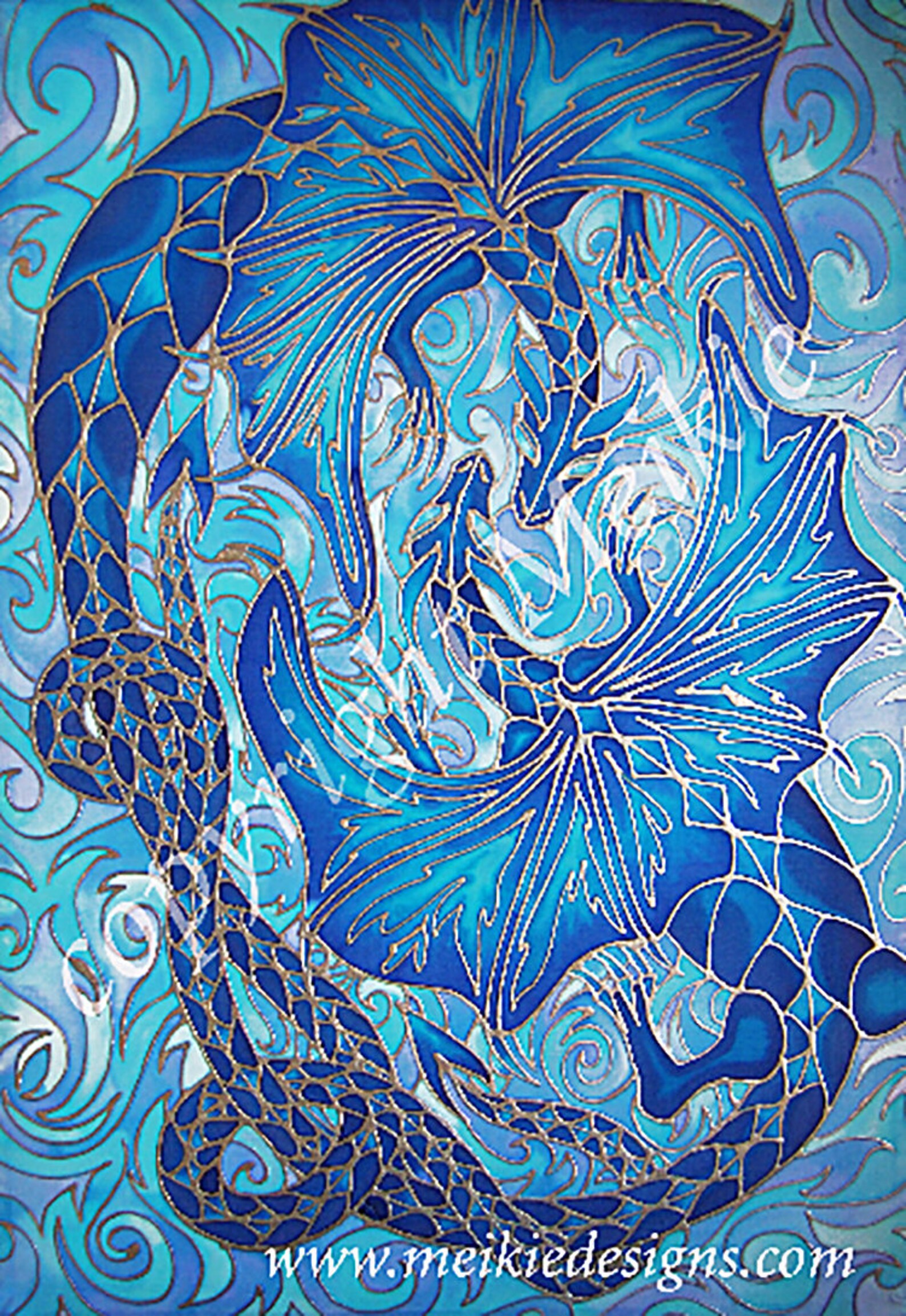Blue Dragon Wall Art Print Winged Dragon Bedroom Art Fiery | Etsy