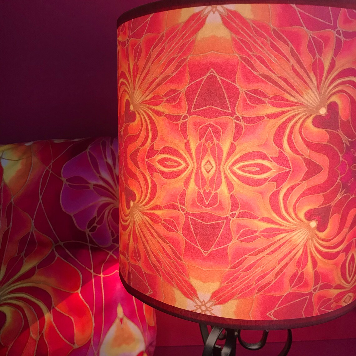 Orchid Kaleidoscope Pink Sunset Coloured Lamp Shade Art | Etsy