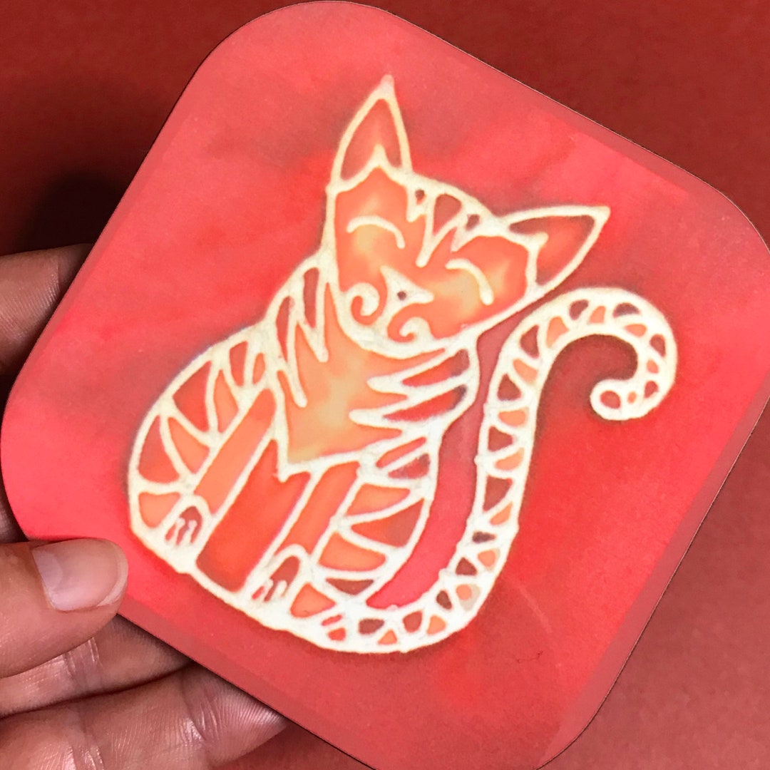 Ginger Cat Drinks Coaster Tabby Cat Mug Coaster Cat Lover - Etsy