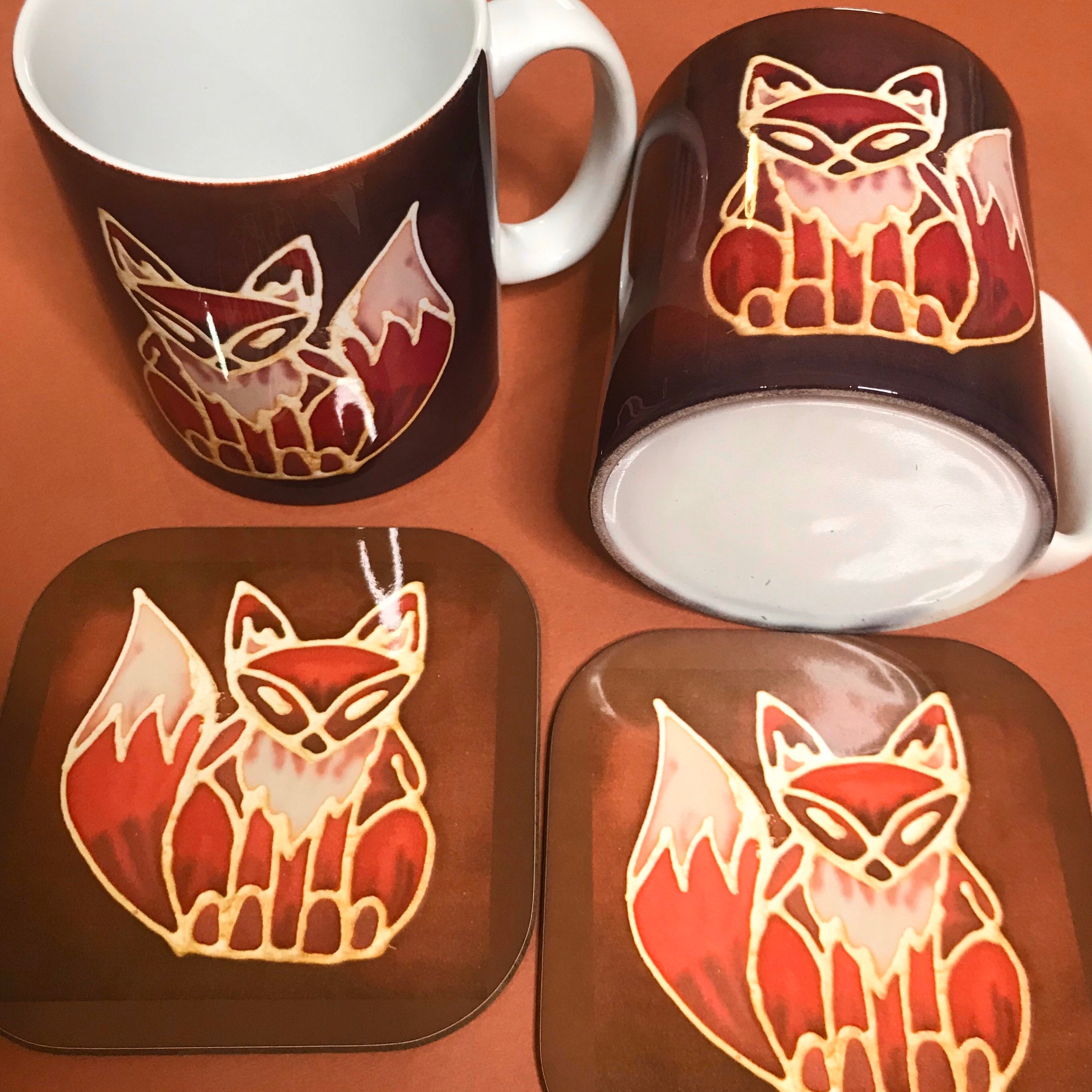 Cute Fox Ceramic Mug OR Foxy Mug and Coaster Box Set | Etsy