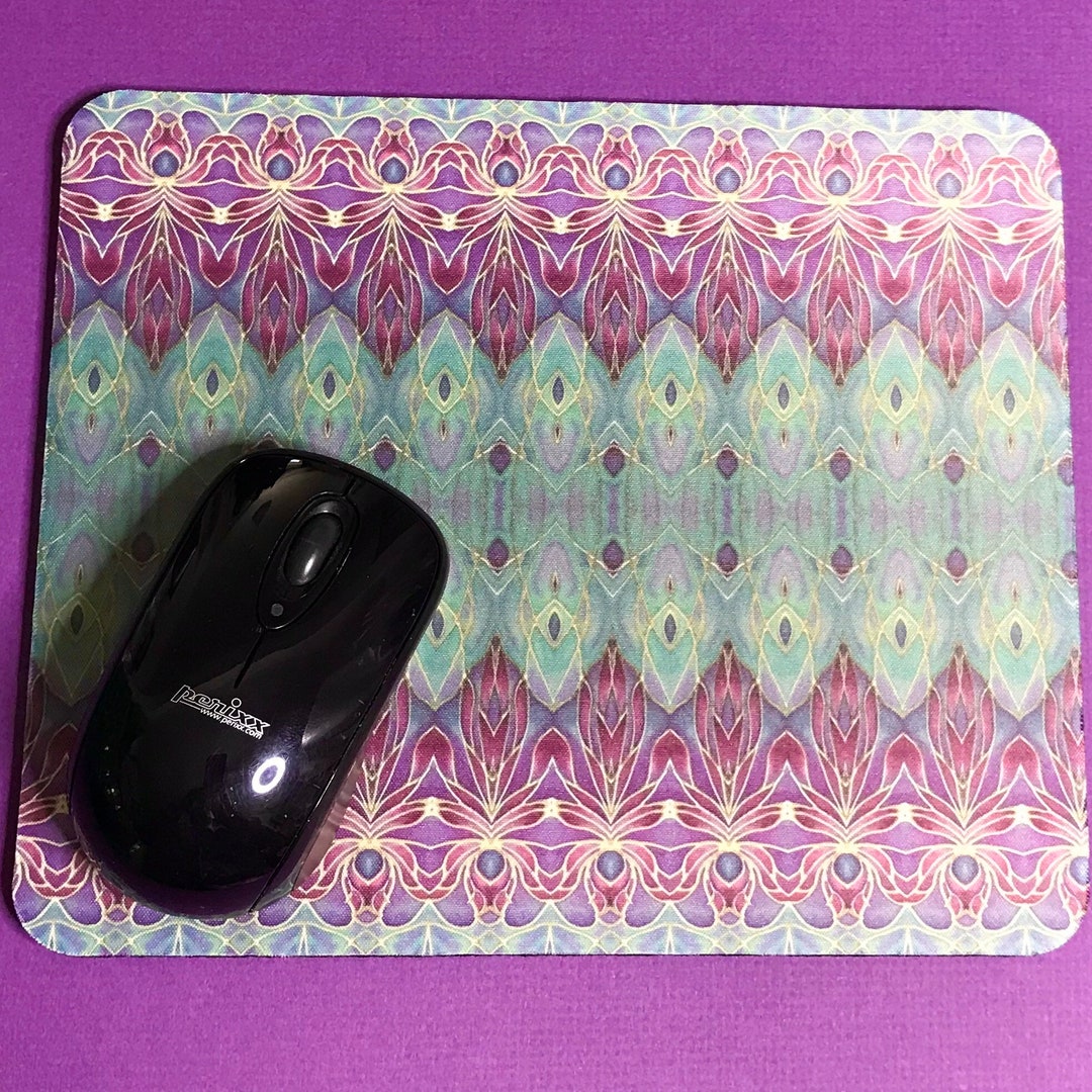 Persian Style Mouse Mat - Turquoise Purple Mouse Pad - Orchid Repeat ...