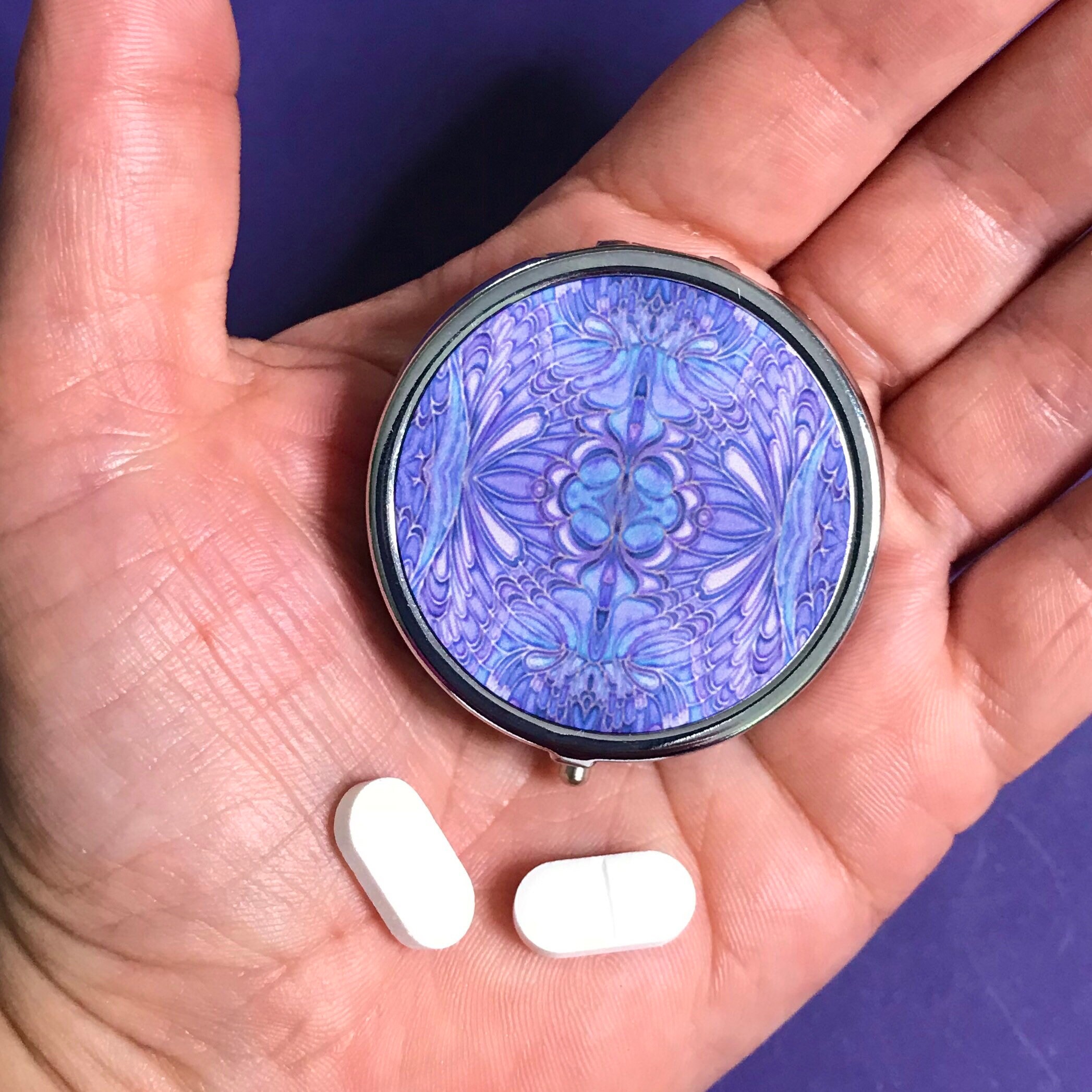 Blueberry Butterfly Pill Container Small and Beautiful | Etsy UK