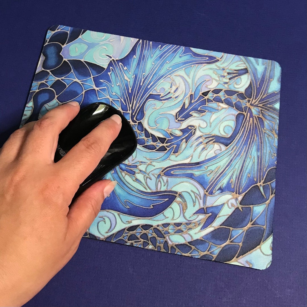 Blue Dragon Mouse Pad - Home Office Decor Computer Accessory - Mouse ...