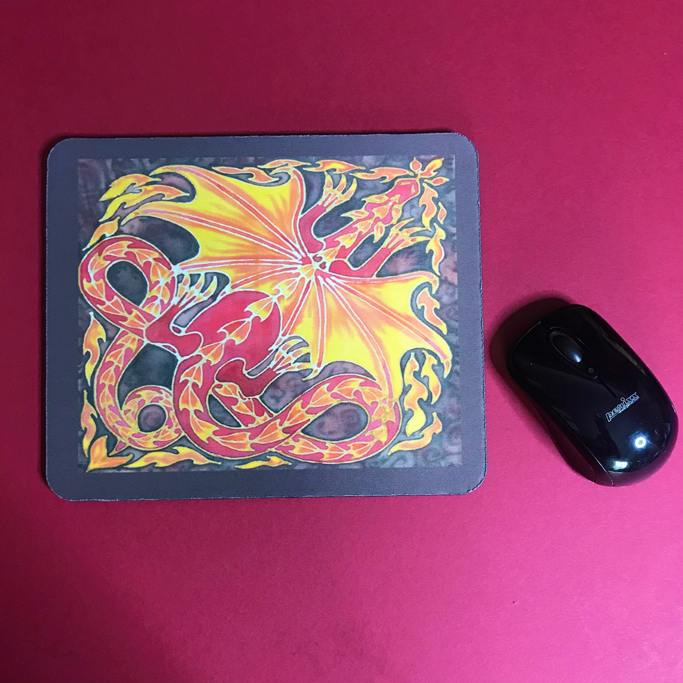 Red Dragon Mouse Pad Office Decor Computer Accessory - Etsy UK