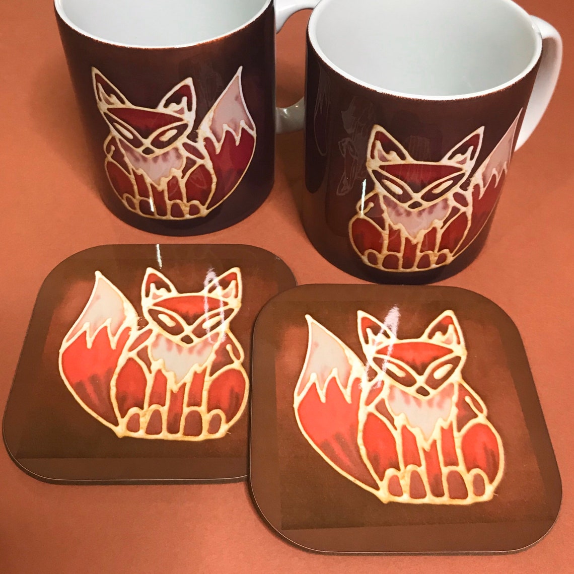 Cute Fox Ceramic Mug OR Foxy Mug and Coaster Box Set | Etsy