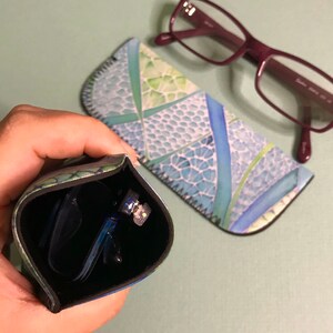 Green Padded Slip on Glasses Case - Soft Protective Portable Spectacles ...