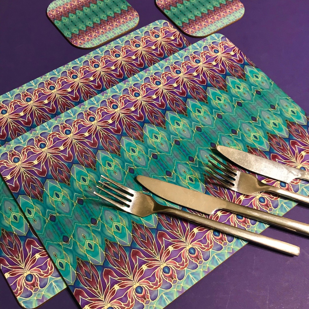 Turkish Persian Style Table Mat & Drinks Coaster Set - Etsy