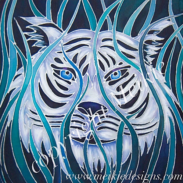 Tiger Silk Painting - Etsy