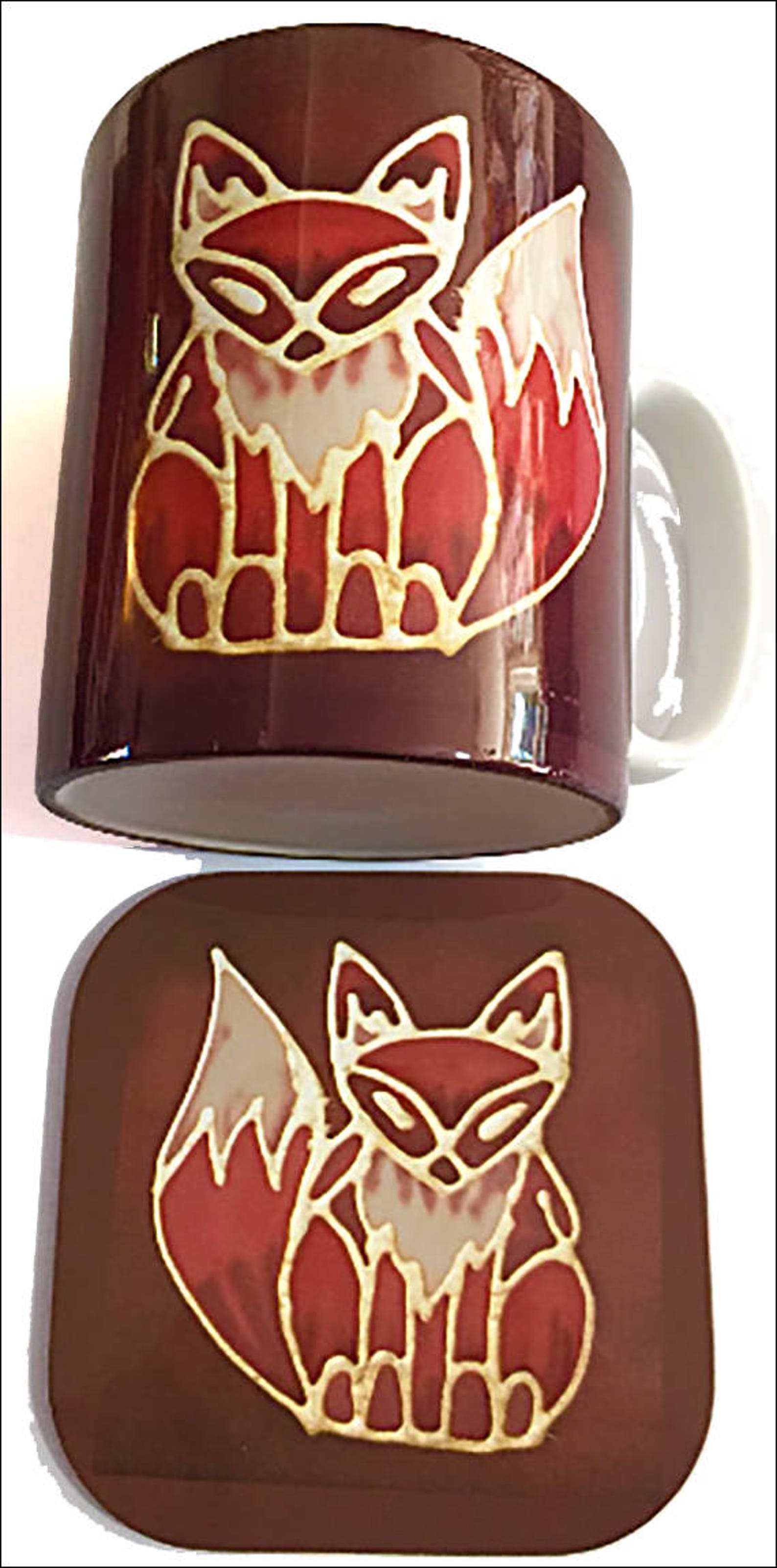 Cute Fox Ceramic Mug OR Foxy Mug and Coaster Box Set | Etsy