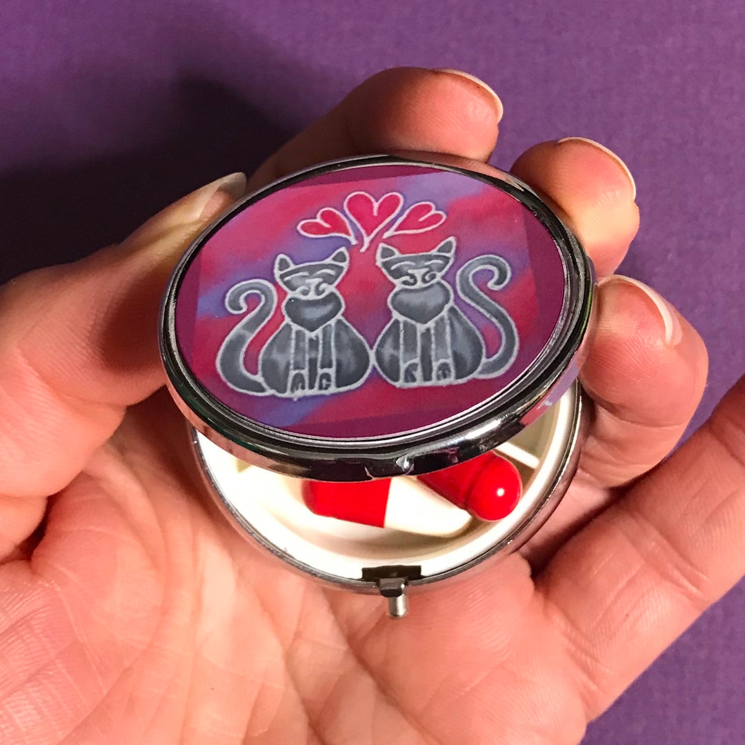 Cute Pink Cats Pocket Pill Box Small Pill Container for - Etsy Canada