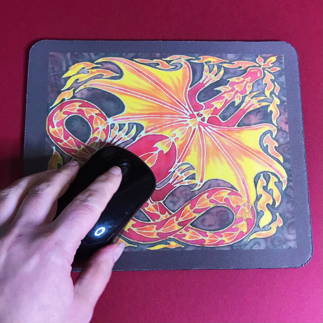 Red Dragon Mouse Pad Office Decor Computer Accessory - Etsy UK