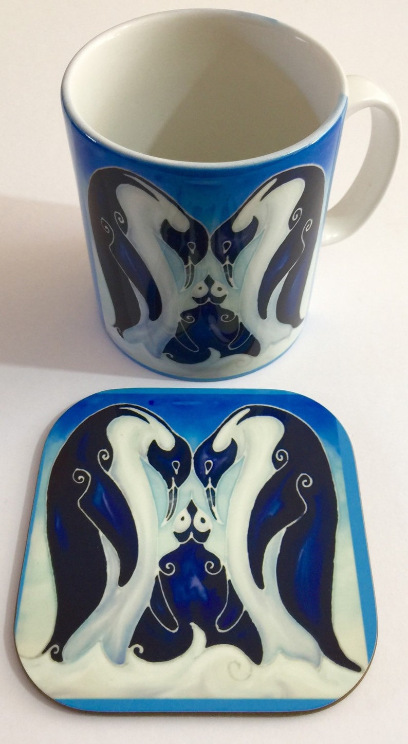 Penguin Ceramic Mug & Coaster Box Set or Mug Only Cute - Etsy