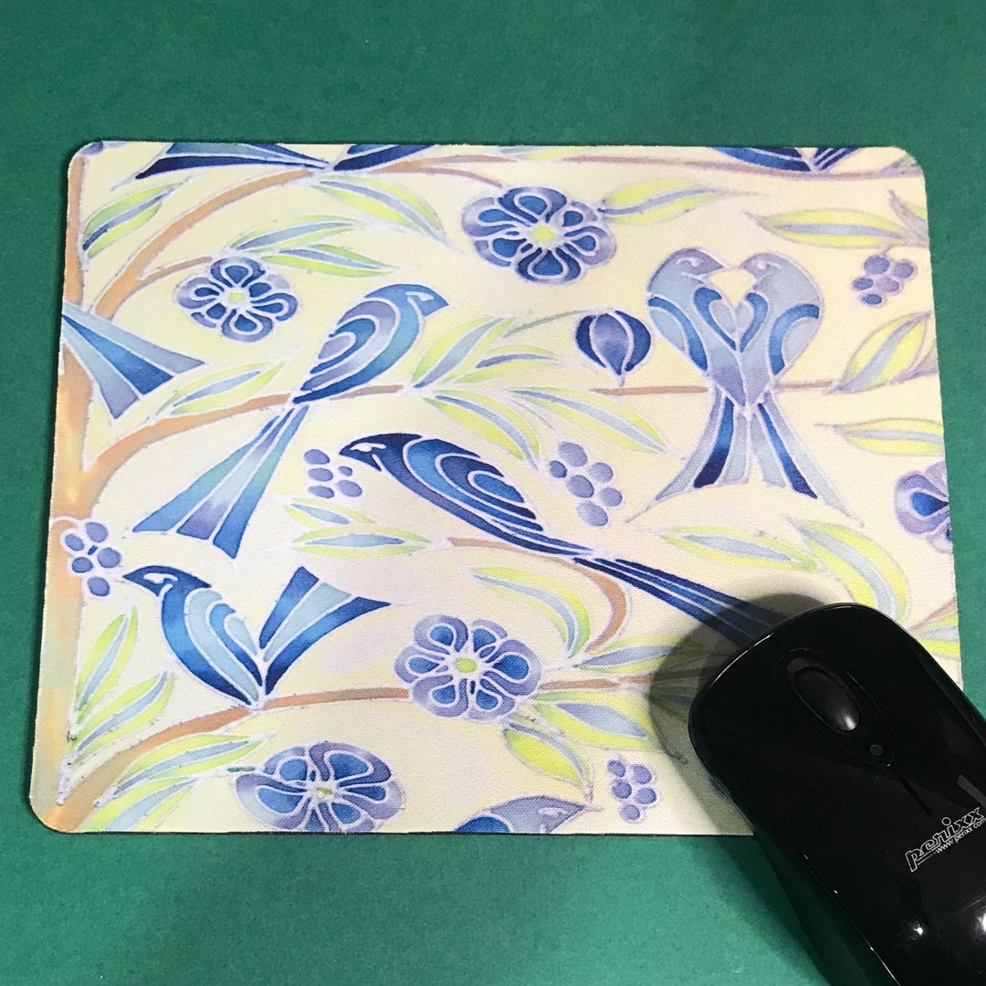 Blue Birds Mouse Mat - Modern Office Decor - Computer Accessory Gift ...