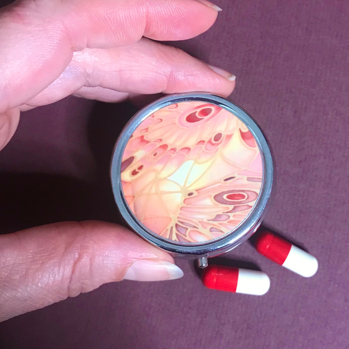 Cream Caramel Butterfly Pill Box Portable Pocket Pill | Etsy