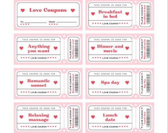 Printable Valentines Day Coupons - Etsy