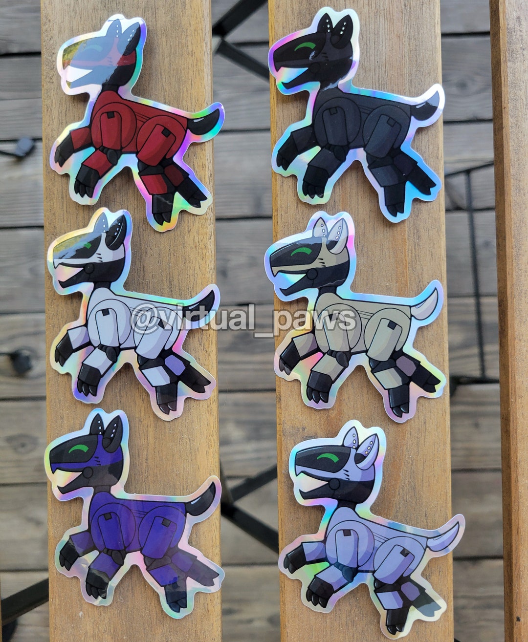 ERS-210 Aibo Cute Robot Dog Virtual Pet Holographic Vinyl Decal Sticker ...