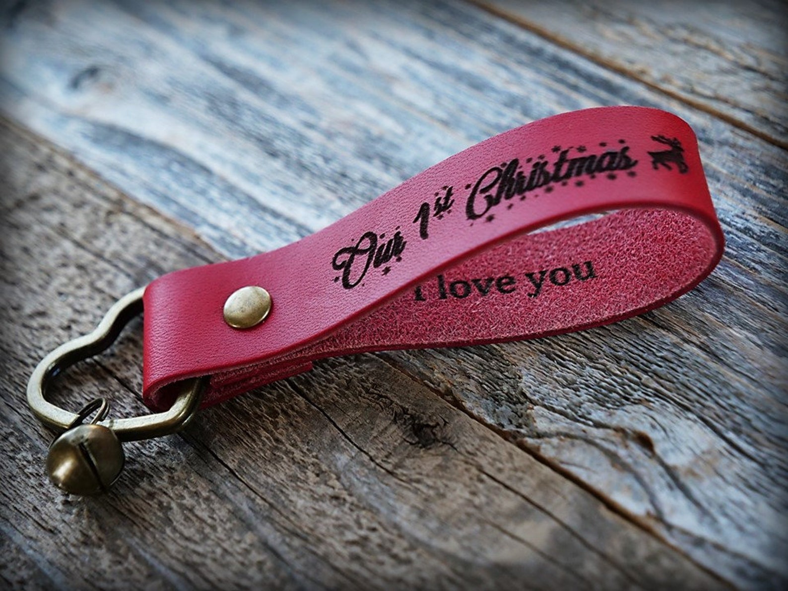 Custom Text Keychain Personalized Leather Keychain Fathers | Etsy