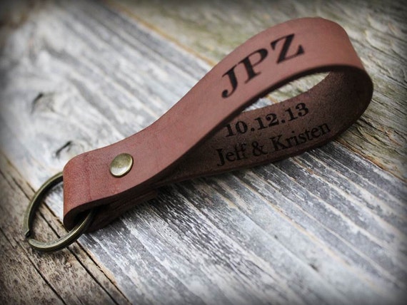 Personalized Leather Key Fob Leather Keychain Custom Text | Etsy