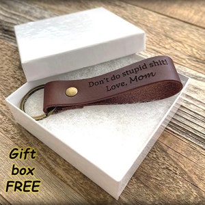 Custom Text Keychain Personalized Leather Keychain - Etsy