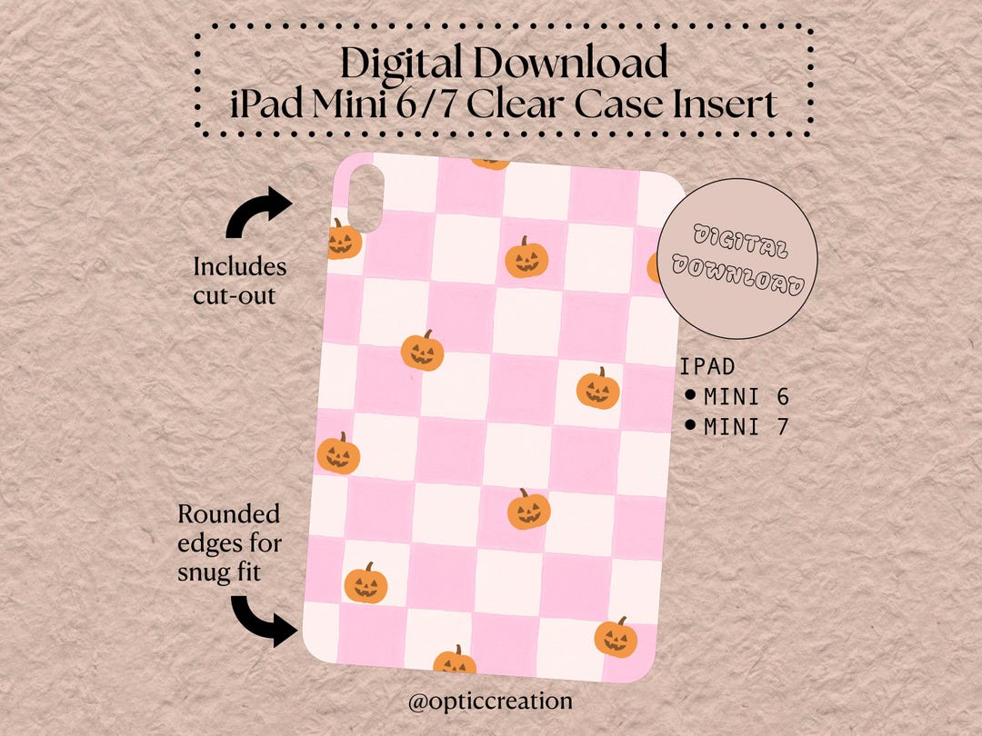 Insert iPad Mini 6/7, Printable for Clear Case, Book Accessories, Book ...