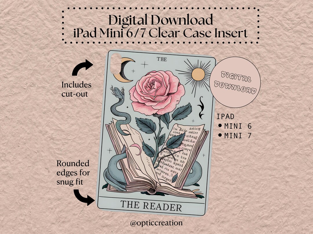 Insert iPad Mini 6/7, Printable for Clear Case, Book Accessories, Book ...