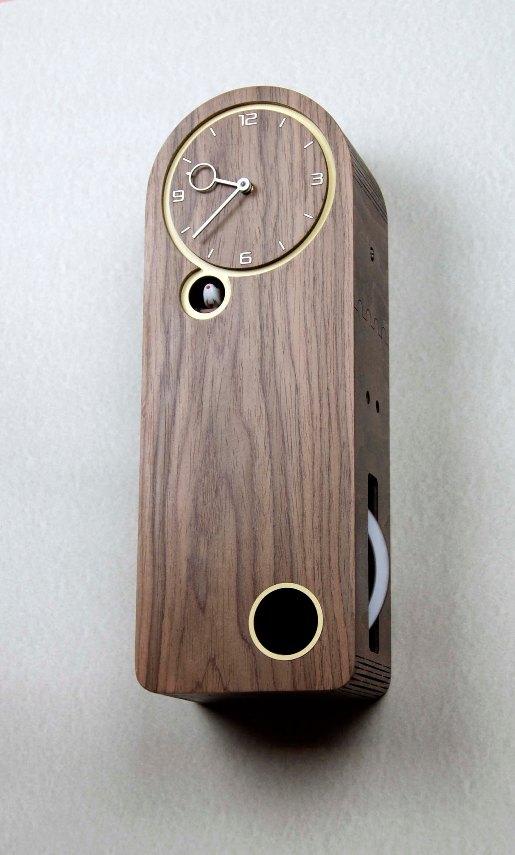 Modern Cuckoo Clock Walnut Color Large Pendulum - Etsy