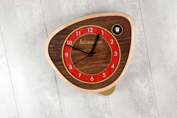 Retro Cuckoo Clock Red Dial and White Numbers | Etsy