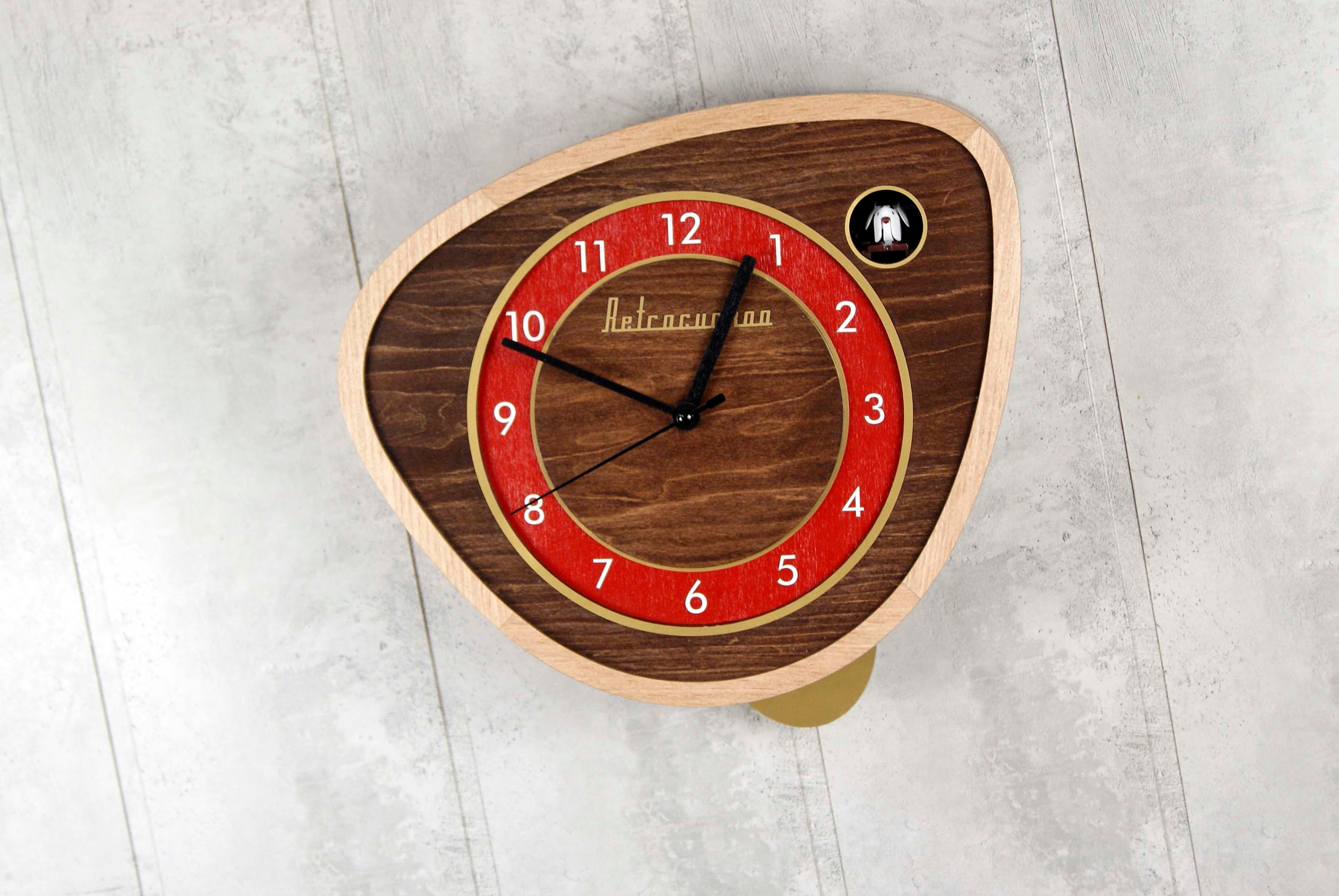 Retro Cuckoo Clock Red Dial and White Numbers - Etsy