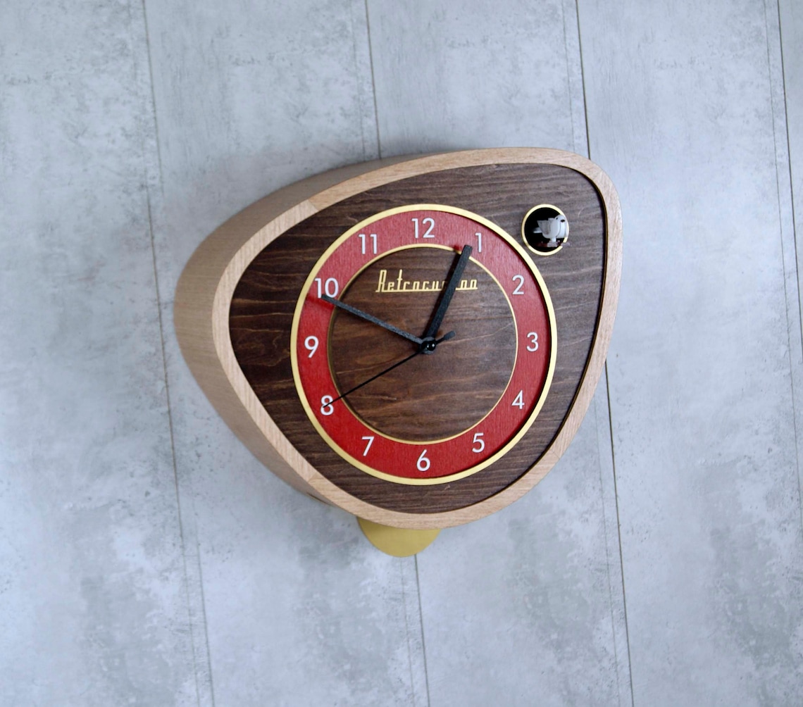 Retro Cuckoo Clock Red Dial and White Numbers | Etsy