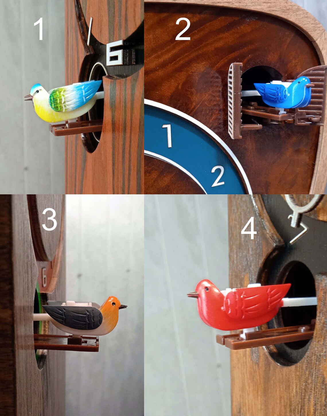 Cuckoo Clock Green Dial Teak Veneer | Etsy