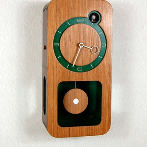 Cuckoo Clock, Green Dial, Teak Veneer - Etsy