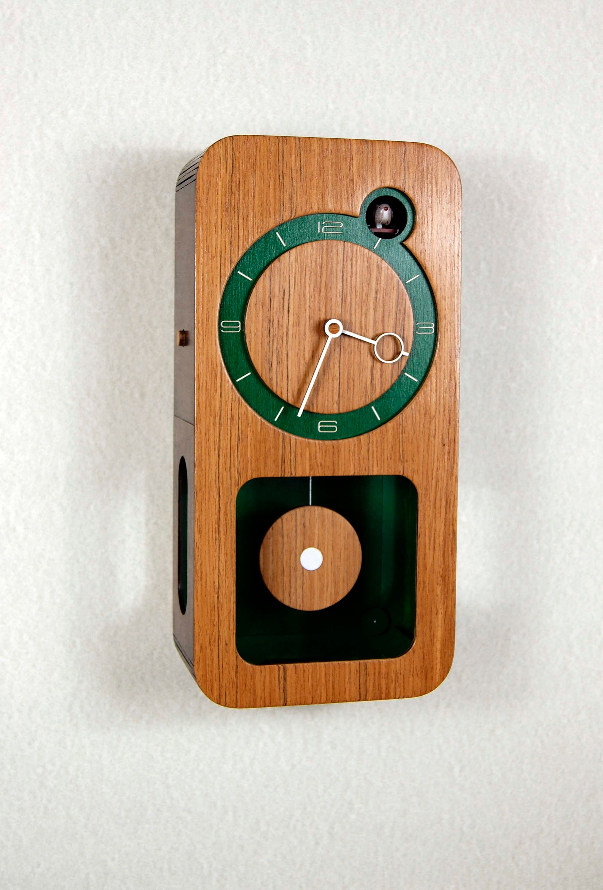 Cuckoo Clock Green Dial Teak Veneer | Etsy