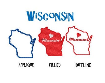 Wisconsin Embroidery Design - Etsy