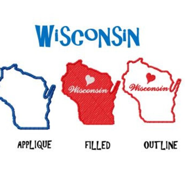 Wisconsin Embroidery Design - Etsy