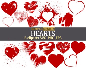 Distressed heart svg | Etsy