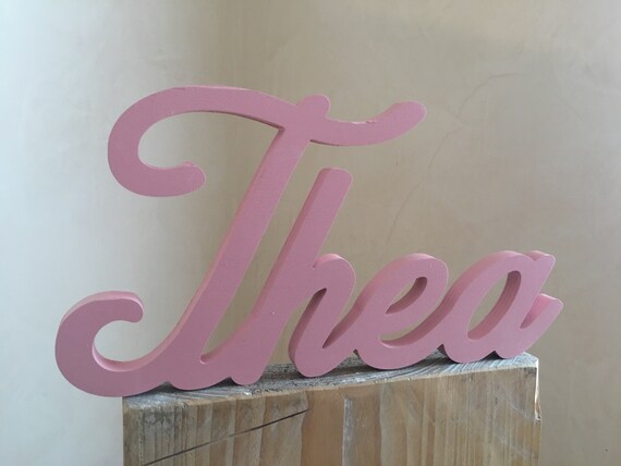 Thea-lacquered Wood/wood Lettering/individual Design - Etsy