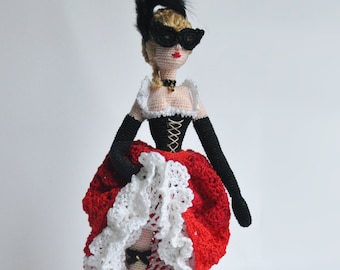 Doek pop, Rag Doll, Amigurumi haakwerk pop, Art Doll Lady met paraplu ...